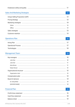 ATM Business Plan Example Template | PDF
