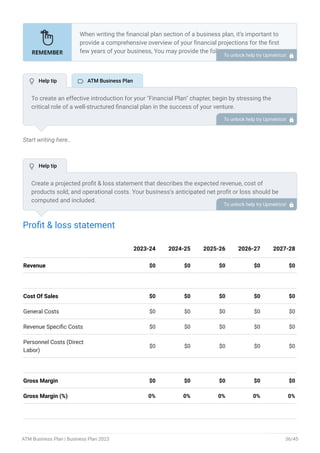 ATM Business Plan Example Template | PDF