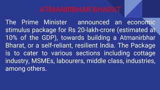 Atmanirbhar bharat--Embarce entrepreneurship | PPT