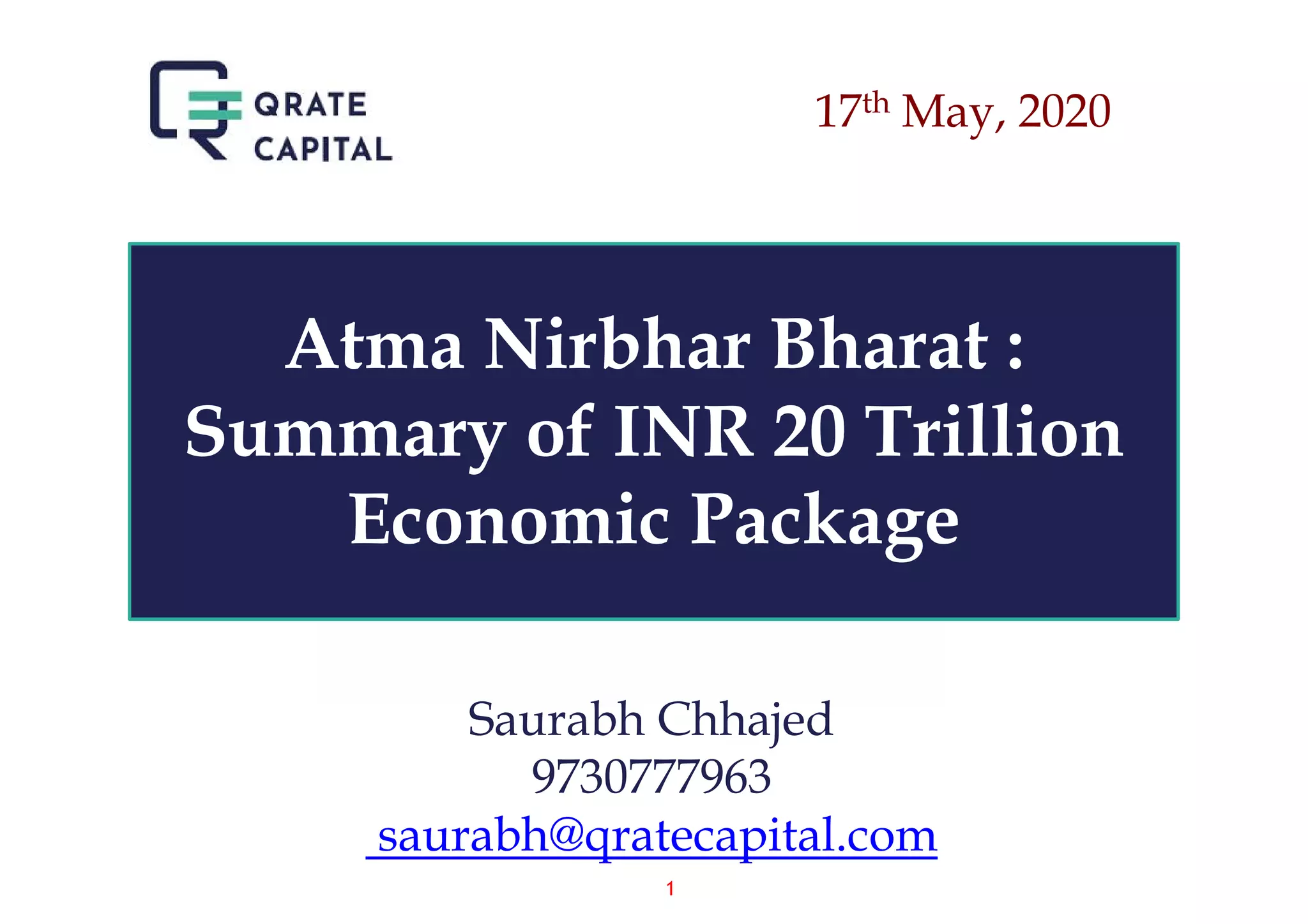 Atma nirbhar bharat - Summary and Analysis | PPT