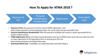 ATMA 2018 Application Process Presentation | PPT
