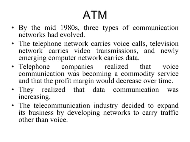 Asynchronous Transfer Mode Atm Ppt