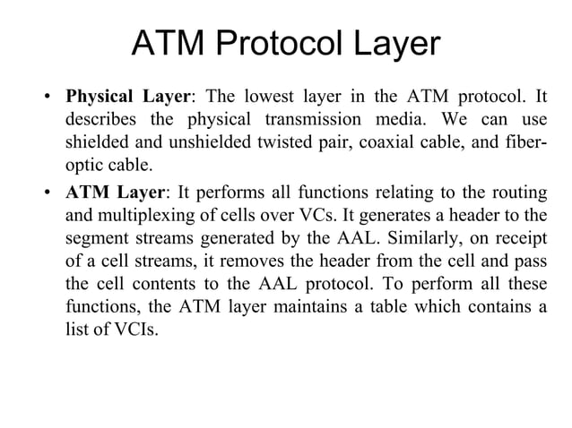 Asynchronous Transfer Mode Atm Ppt