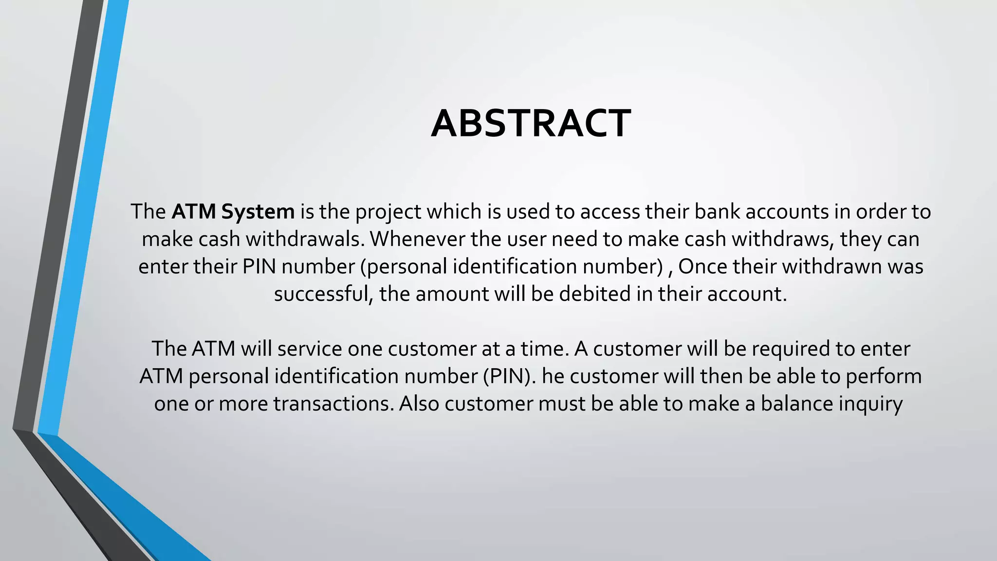 ATM project presentation | PPTX