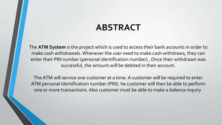 ATM project presentation | PPTX
