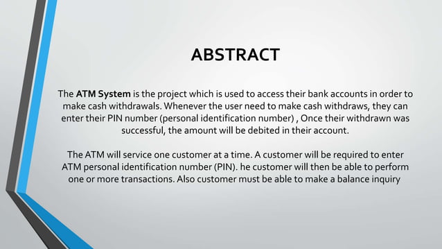 ATM project presentation | PPTX