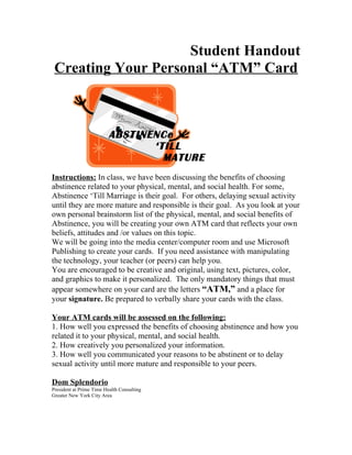 Atm Card Abstinence | DOC