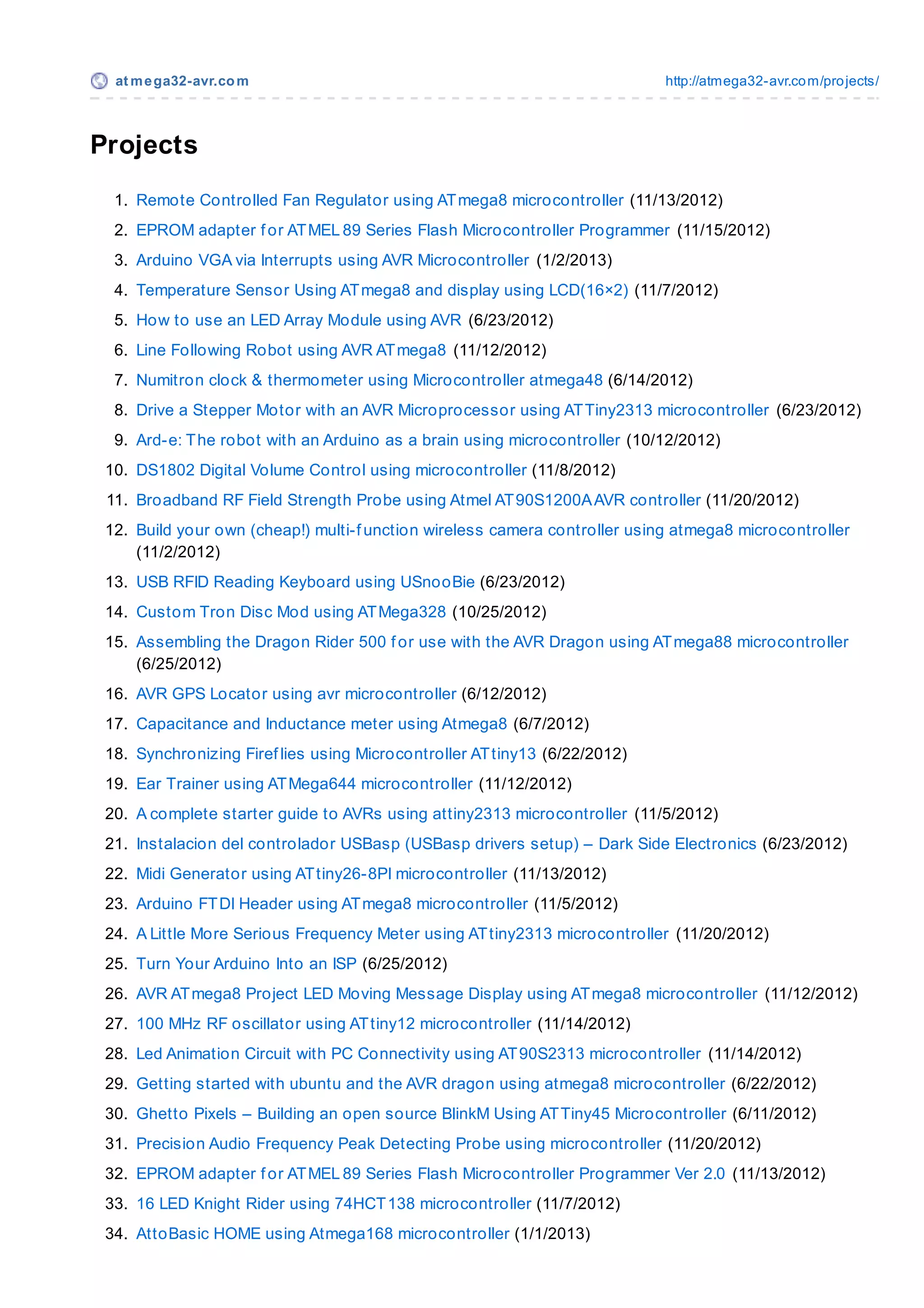 Atmega32 avr.com-projects | PDF