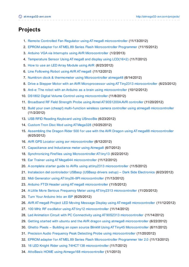 Atmega32 avr.com-projects | PDF