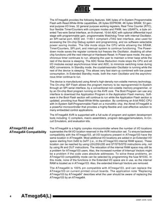 Data sheet of chip ATMEGA64 from Microchip | PDF