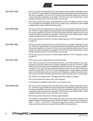 Data sheet of chip ATMEGA64 from Microchip | PDF