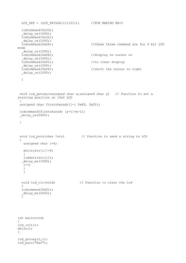 Atmega lcd programing_with_header_file | TXT | Computer Peripherals | Computing