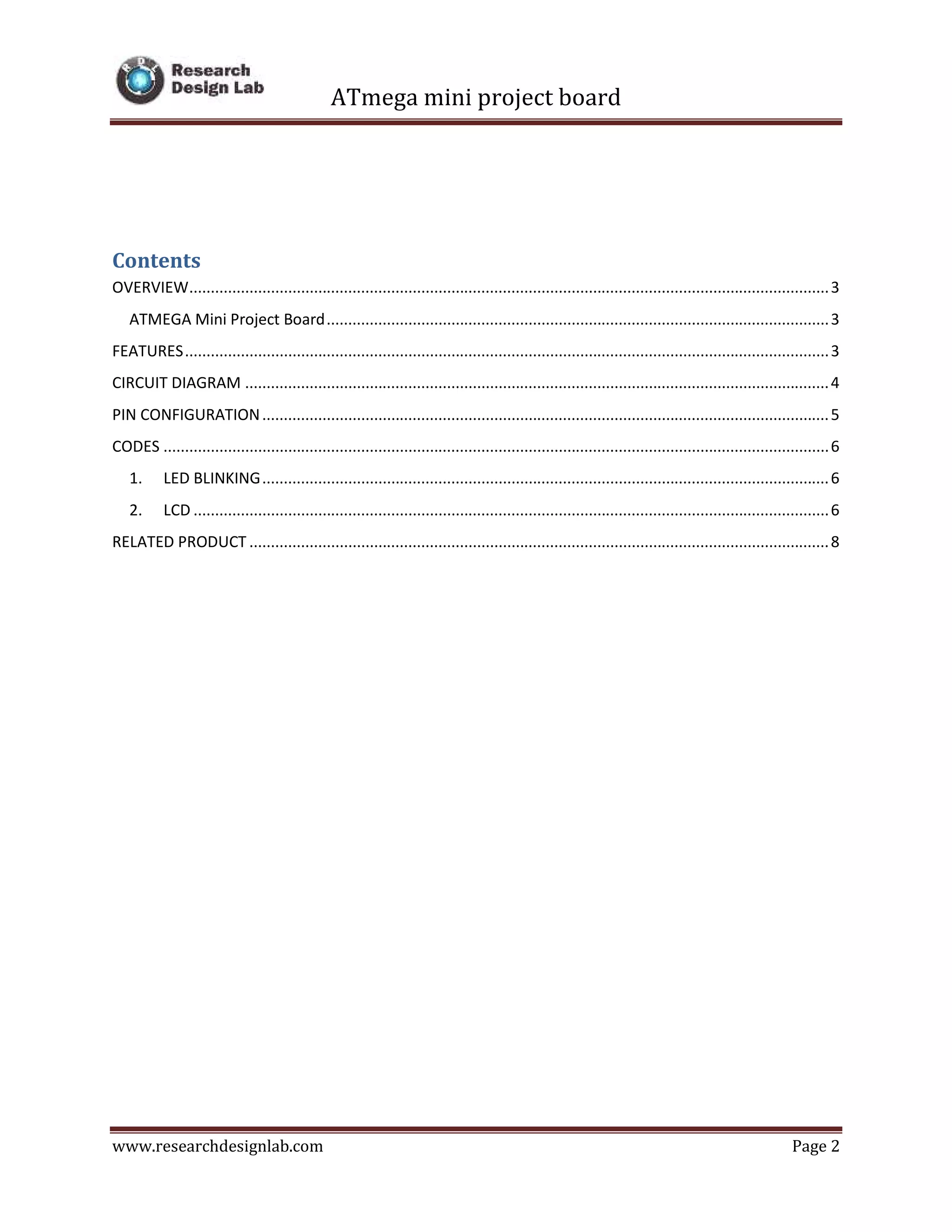 Atmega Mini project Board | PDF