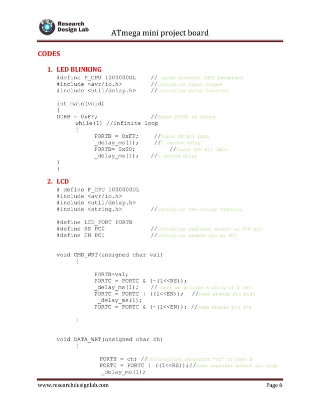 Atmega Mini project Board | PDF