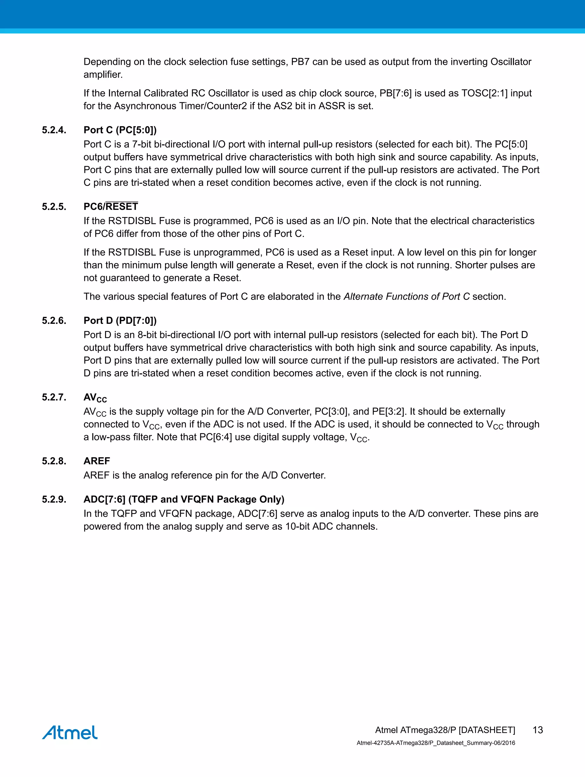 Atmel 42735-8-bit-avr-microcontroller-a tmega328-328-p_summary | PDF | Operating Systems ...