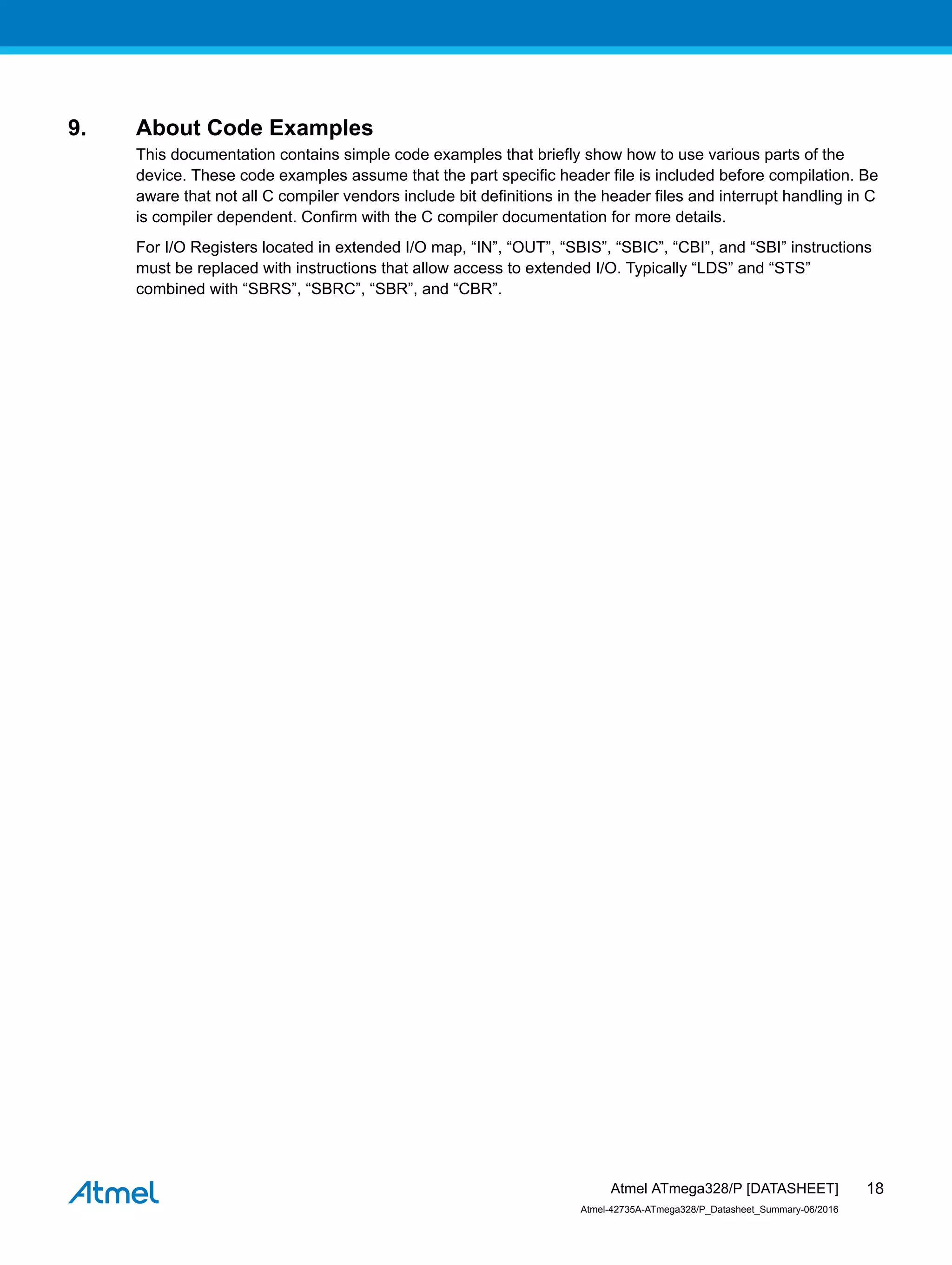 Atmel 42735-8-bit-avr-microcontroller-a tmega328-328-p_summary | PDF | Operating Systems ...