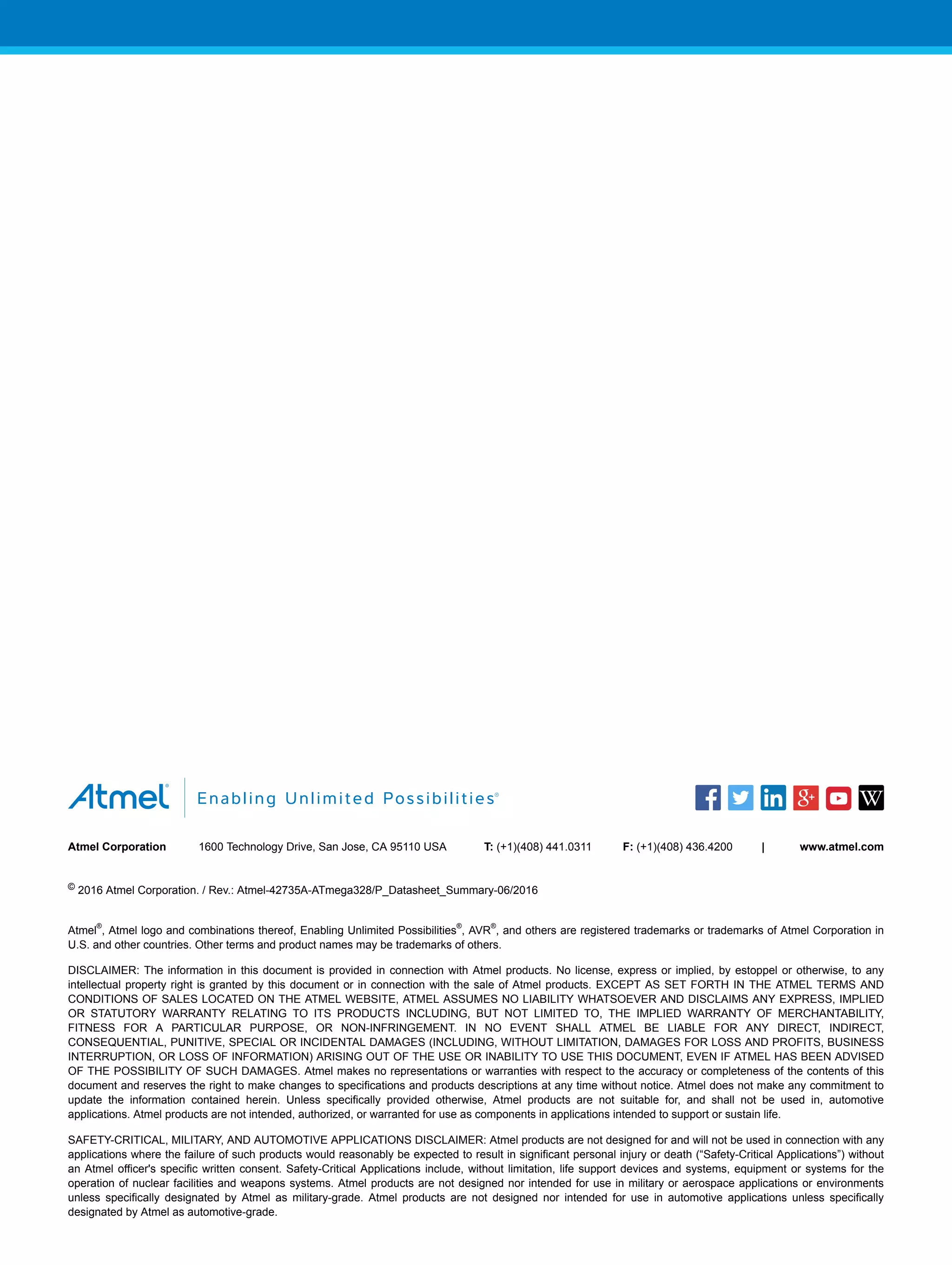 Atmel 42735-8-bit-avr-microcontroller-a tmega328-328-p_summary | PDF | Operating Systems ...