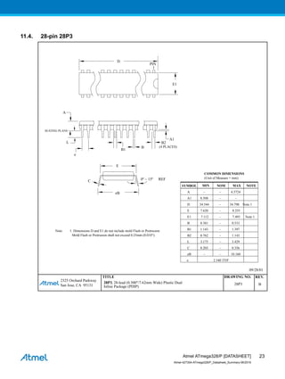 Atmel 42735-8-bit-avr-microcontroller-a tmega328-328-p_summary | PDF ...