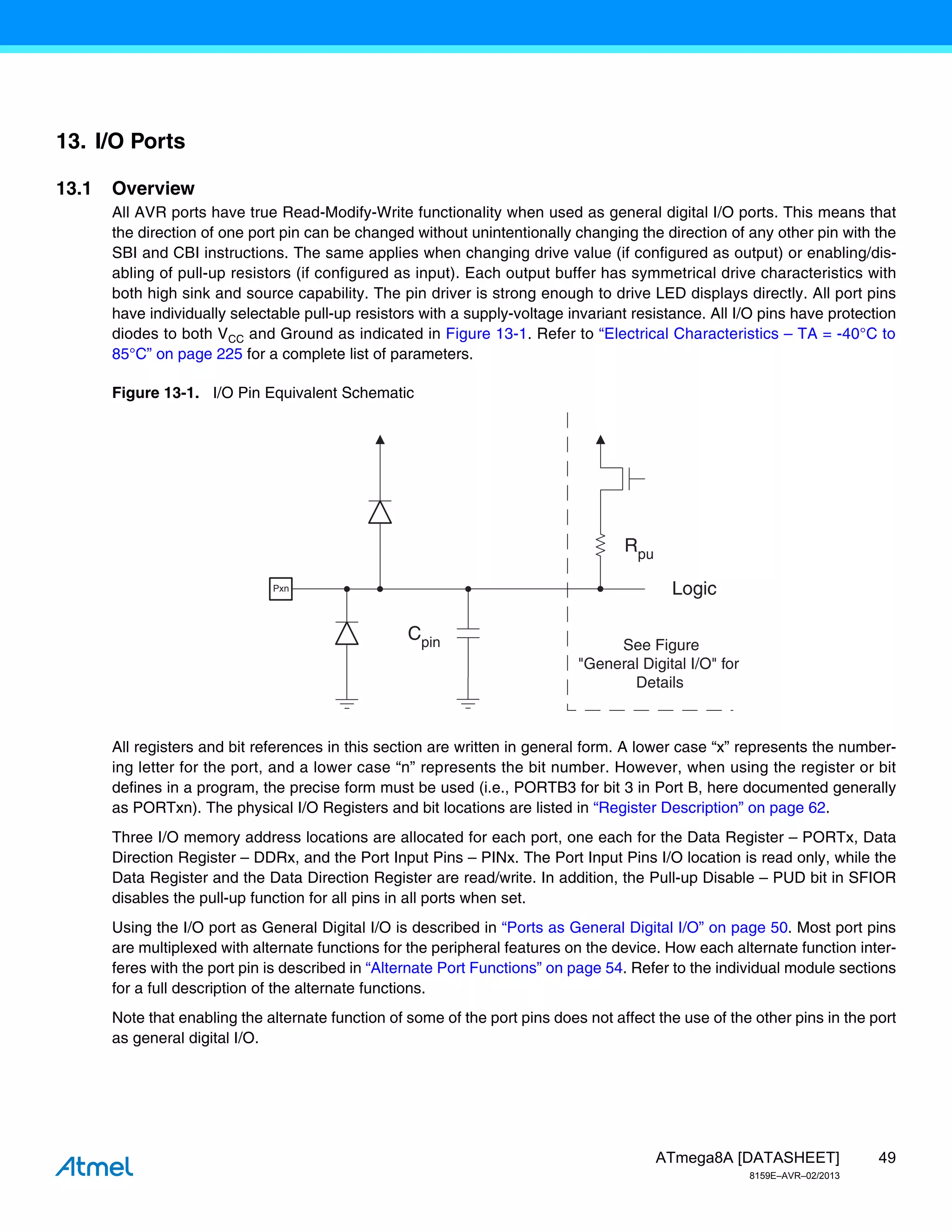 Atmel 8159-8-bit-avr-microcontroller-a tmega8-a_datasheet | PDF