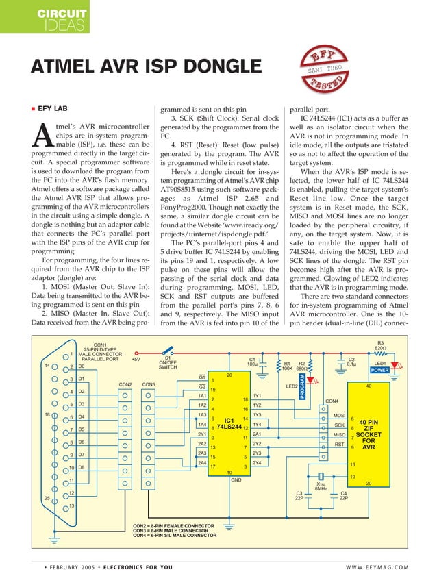 Atmel avr isp dongle | PDF