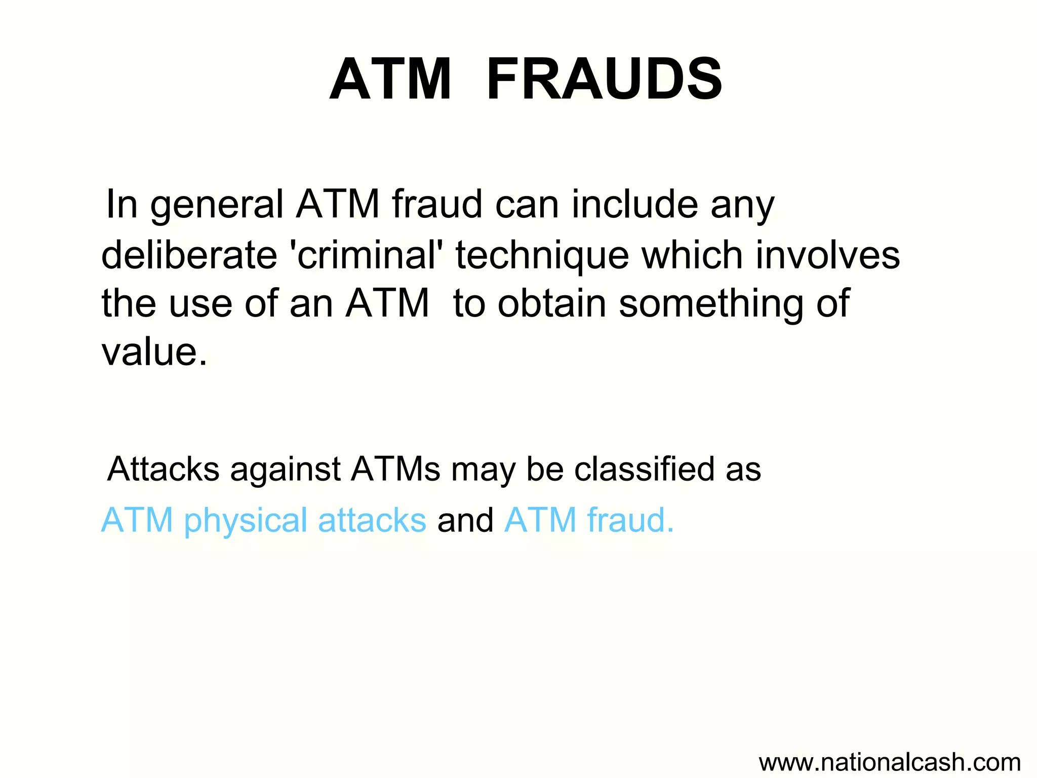 ATM Frauds and Solutions | PPT