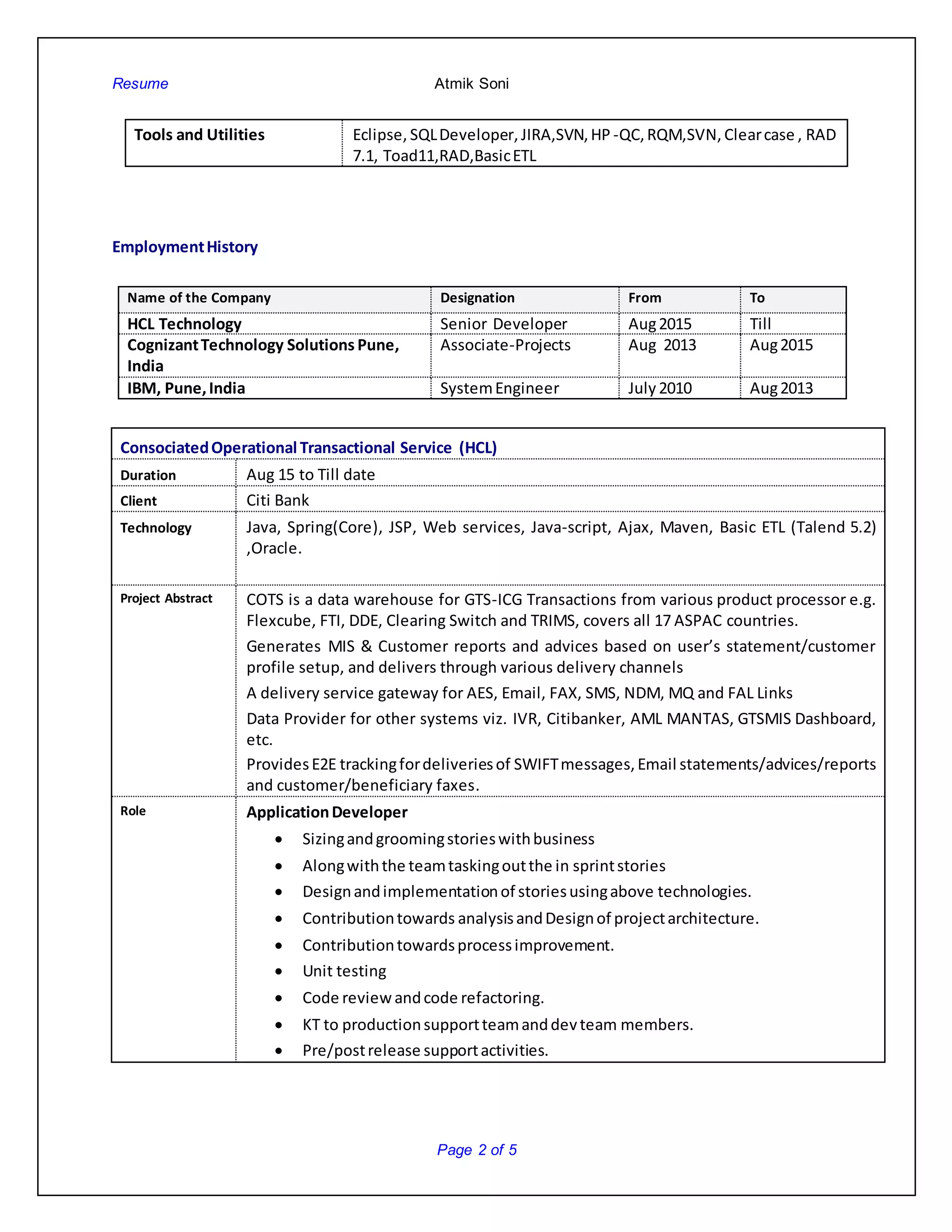 Atmik soni resume | PDF