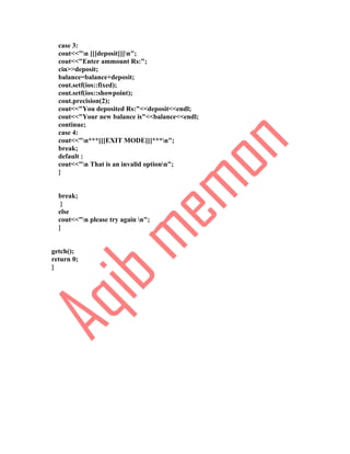 Atm machine using c++ | PDF