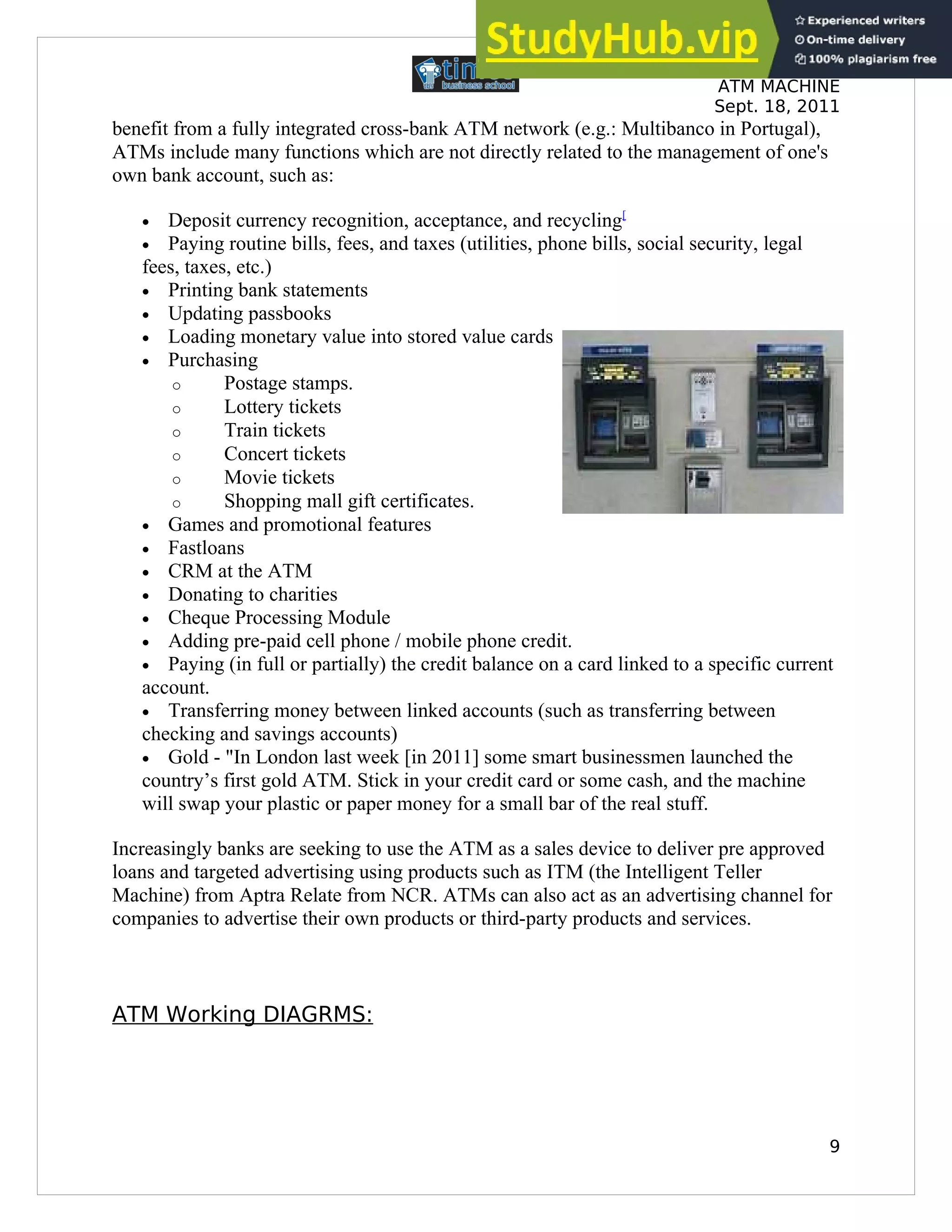 ATM MACHINE | PDF