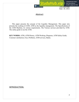 ATM MACHINE | PDF
