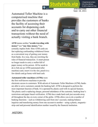 ATM MACHINE | PDF