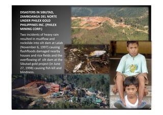 Major tailings dam disasters in the Philippines April 2011 | PDF