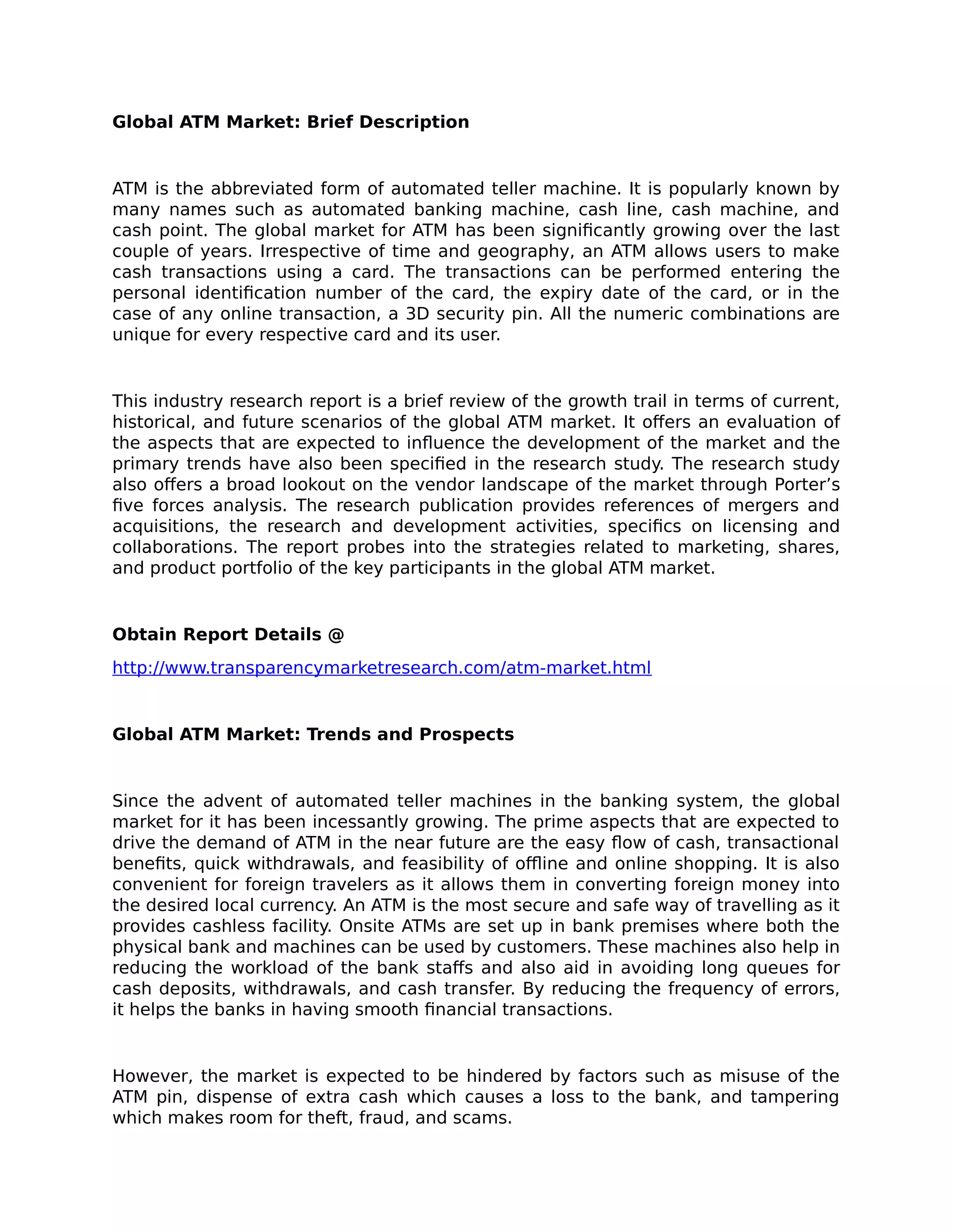 Atm market | PDF