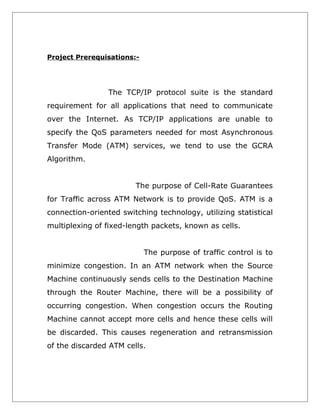 Atm networks and intelligent packet filtering(synopsis) | DOC | Computer Networking | Computing