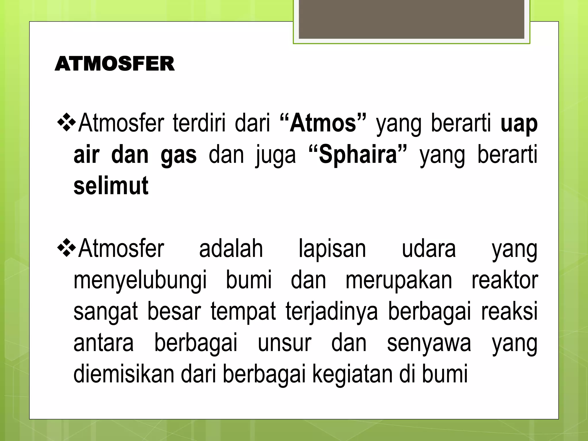 Atmosfer dan pencemaran udara | PDF