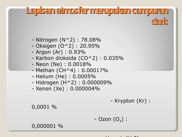 Atmosfer (lapisan udara) | PPT | Chemistry | Science