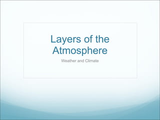 Layers of the Atmosphere | PPT