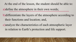 Understanding Earth's Atmosphere: Layers and Their Functions for Grade ...