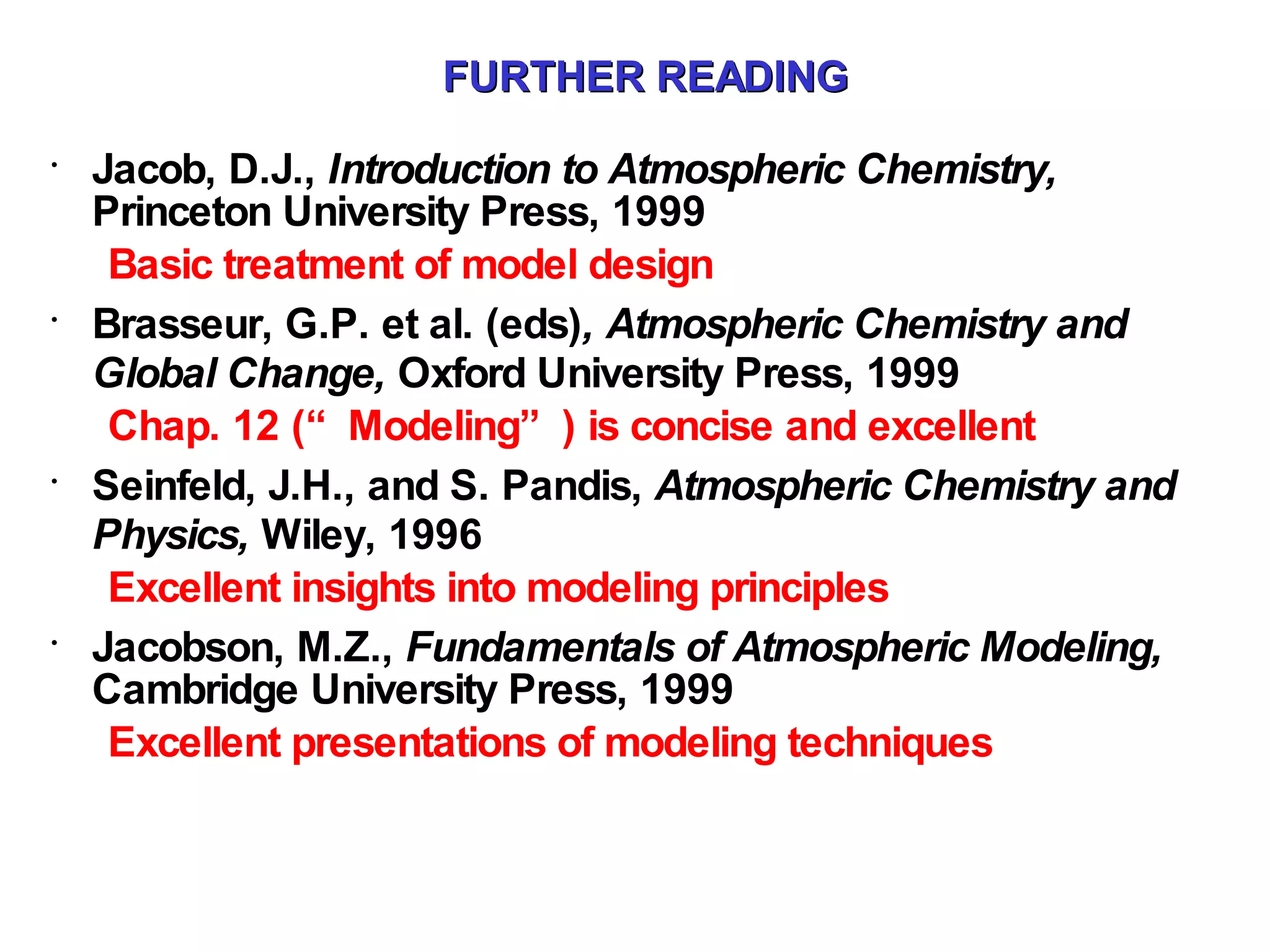 Atmospheric Chemistry Models | PPT