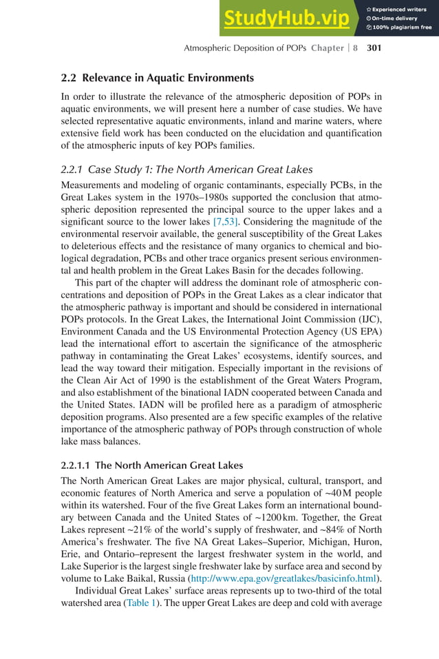 Atmospheric Deposition Of POPs Implications For The Chemical Pollution ...