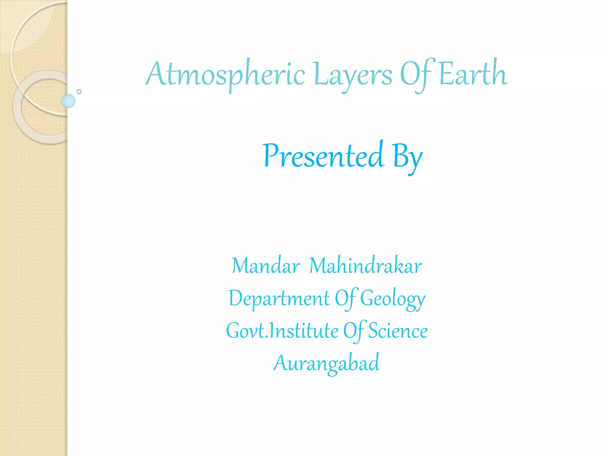 Atmospheric layers of earth | PPT