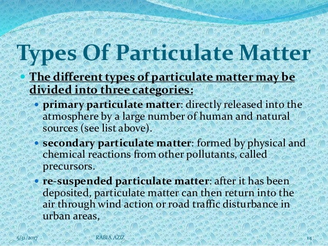 Atmospheric particulate matter