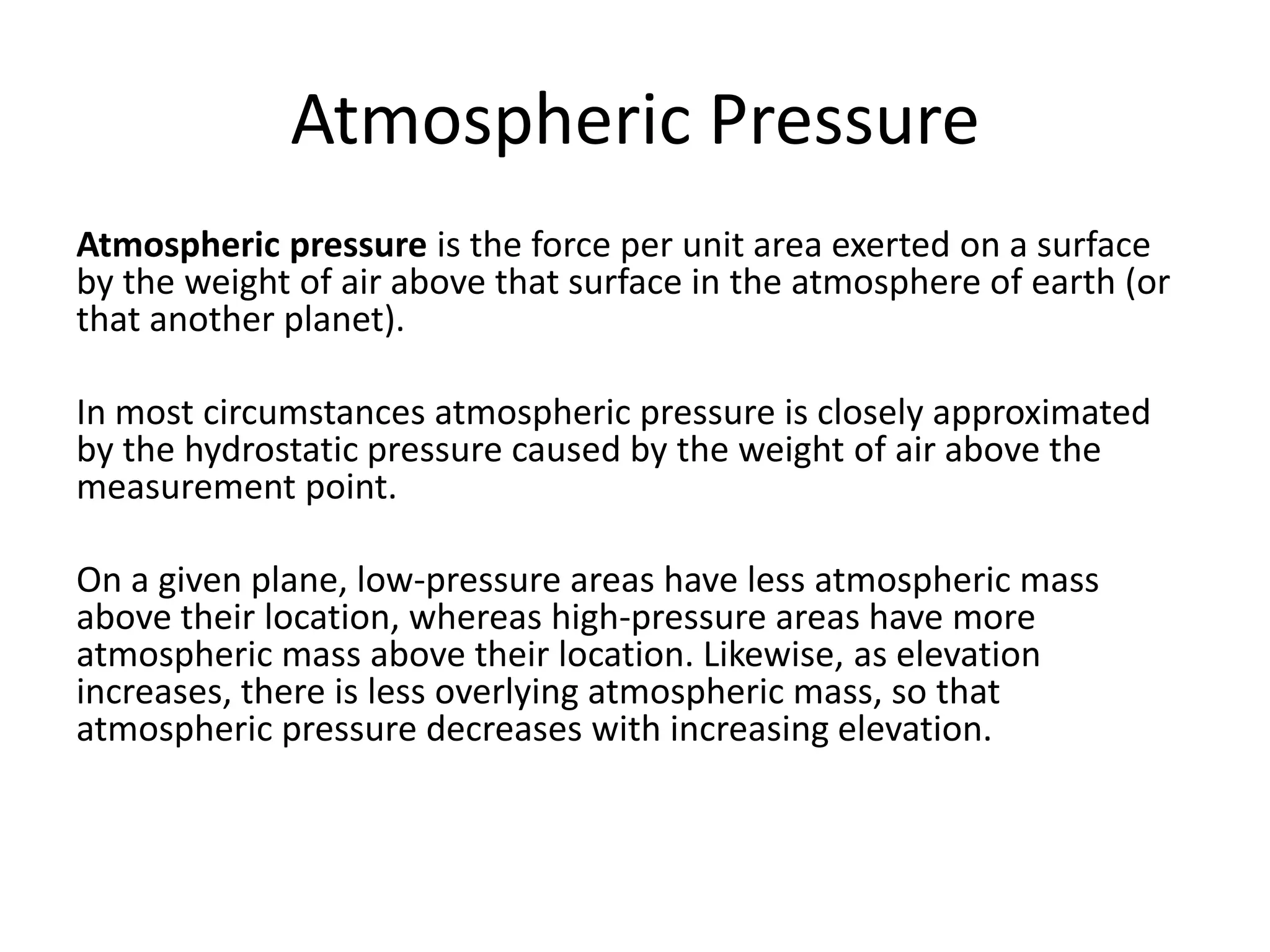 Atmospheric pressure and Atmospheric Temperature | PPTX