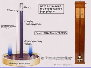 Όργανα μέτρησης της ατμοσφαιρικής πίεσης | PPT