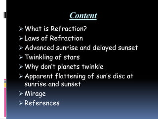 Atmospheric refraction ppt | PPTX