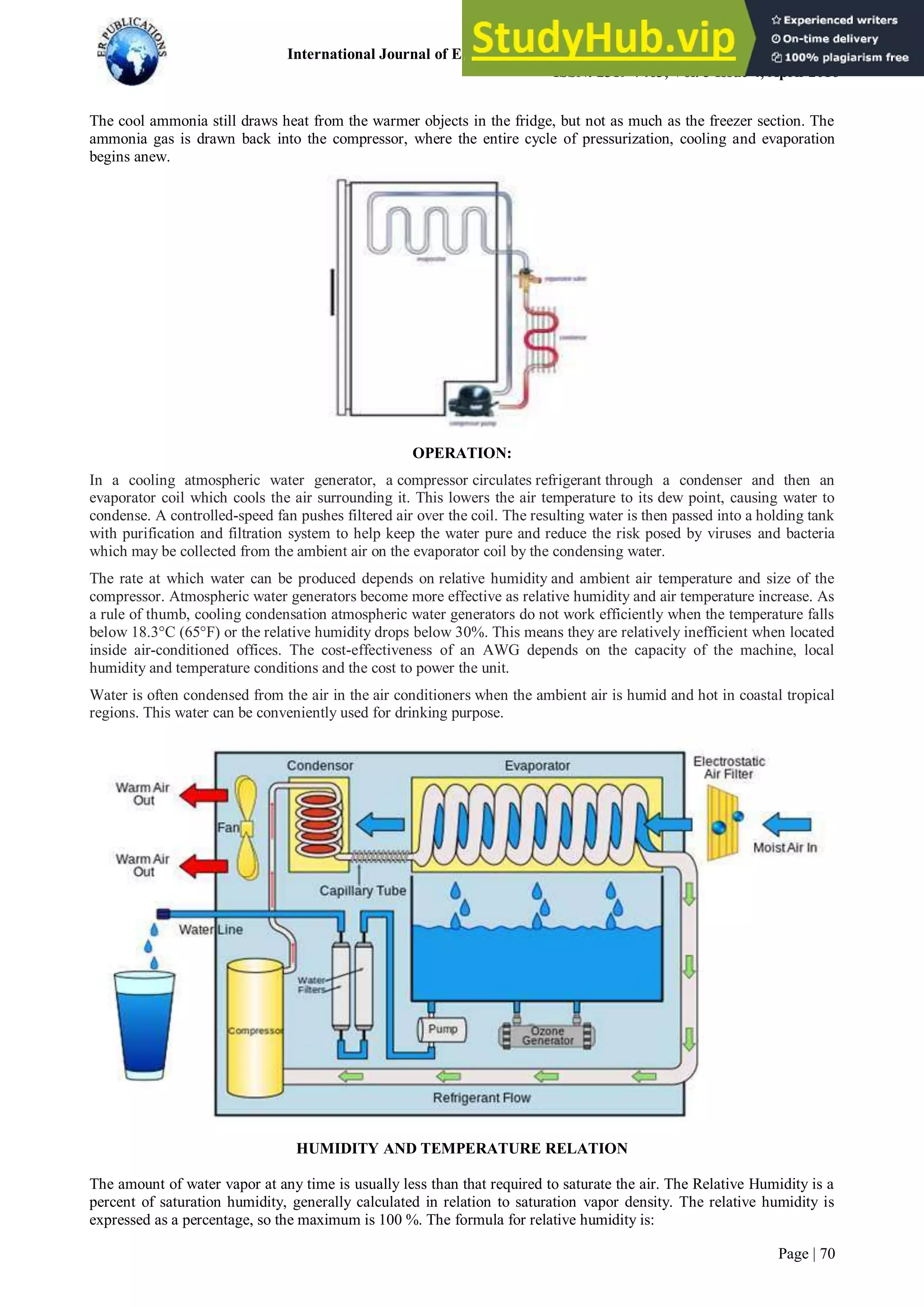 Atmospheric Water Generator | PDF