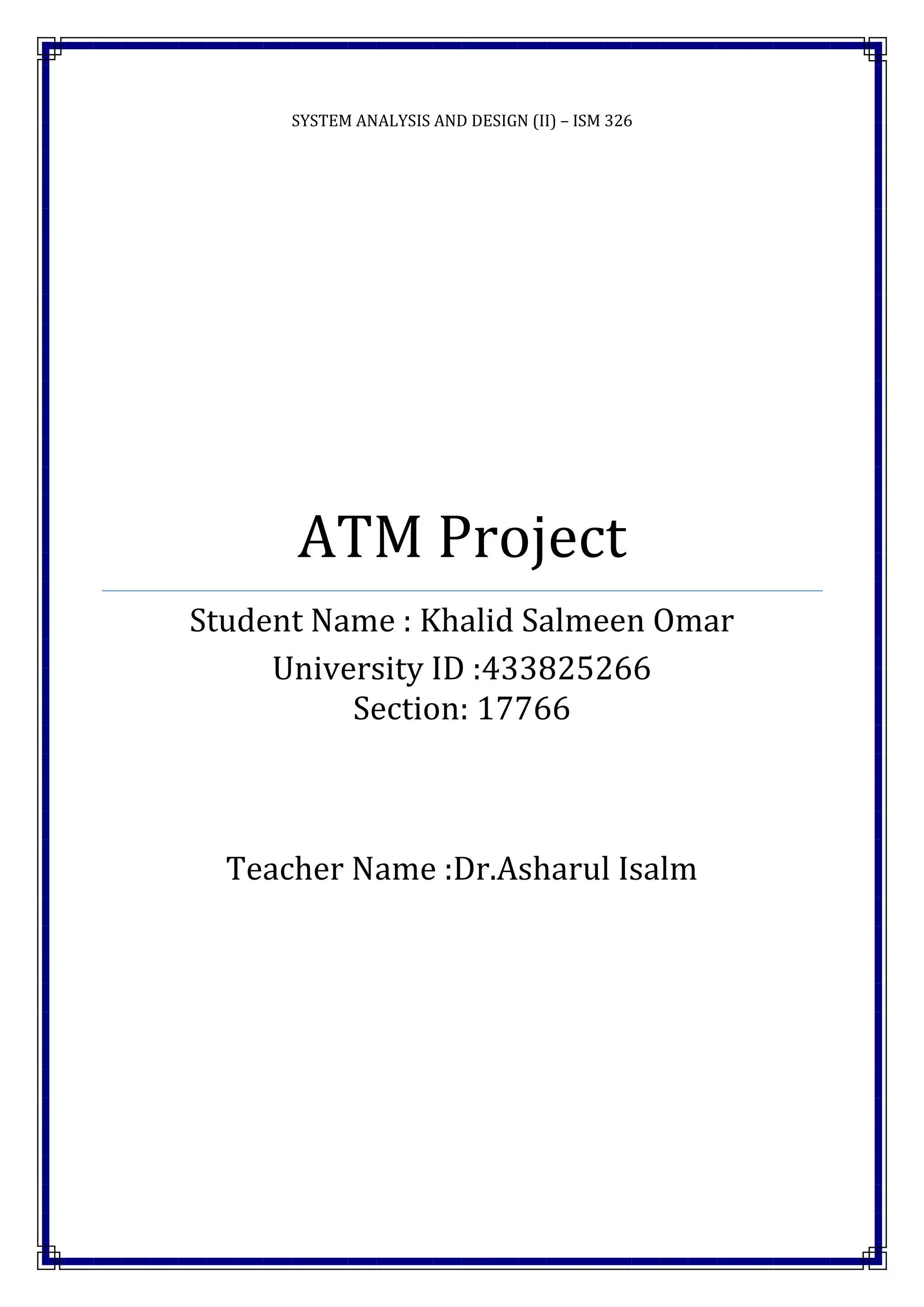 Atm project | PDF