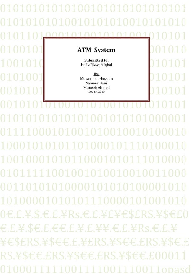 Atm proposal in oop | PDF