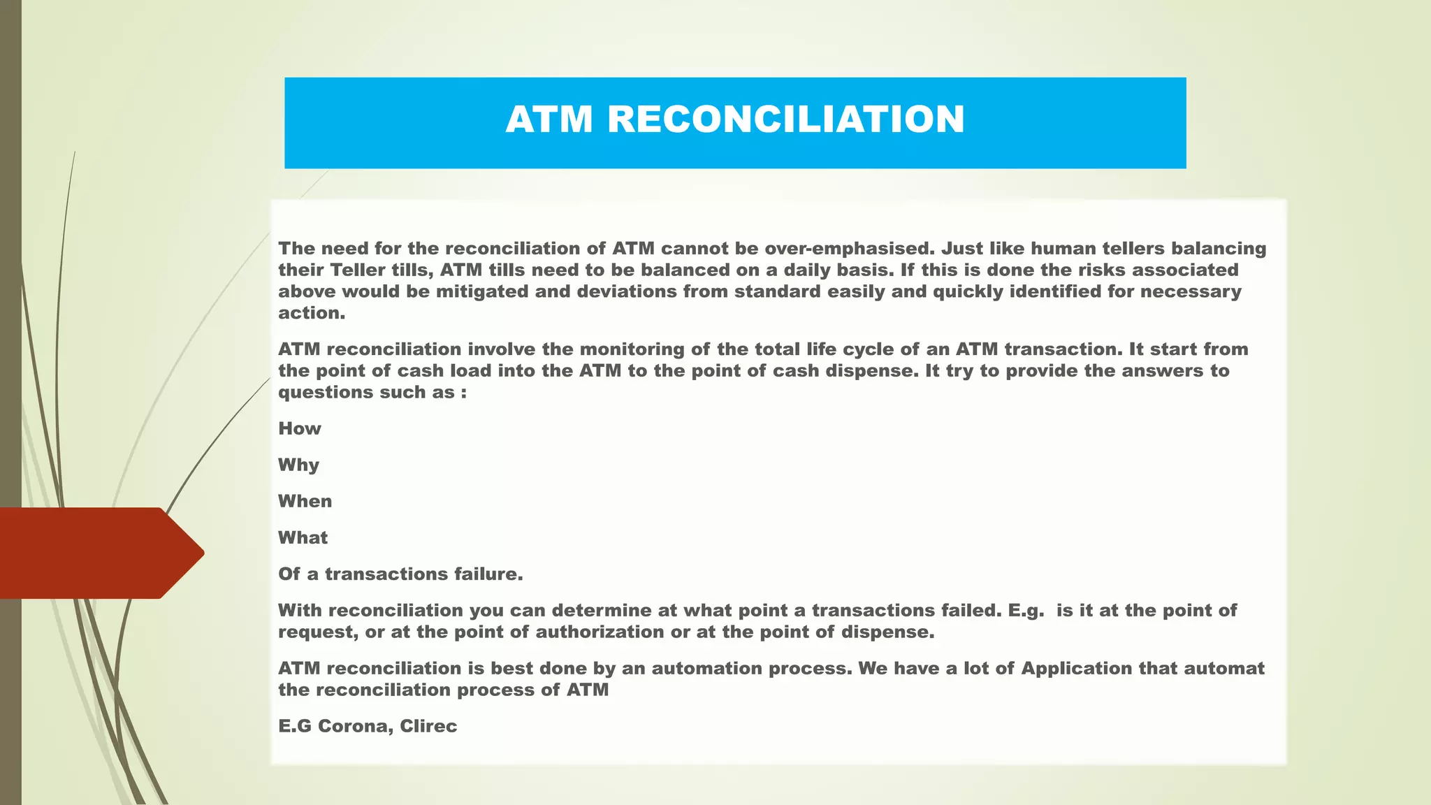 Atm reconciliation manual | PPTX