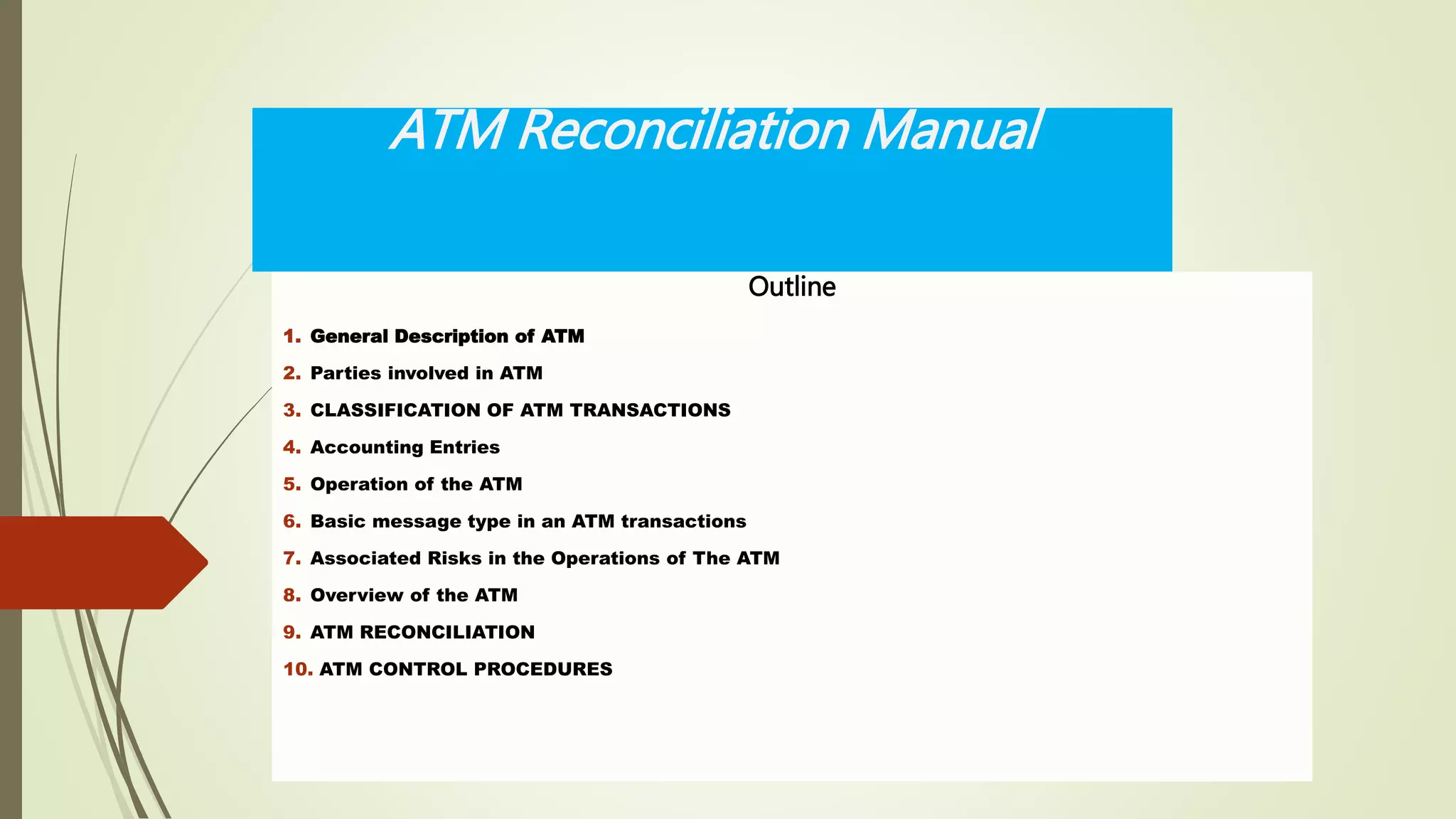 Atm reconciliation manual | PPTX