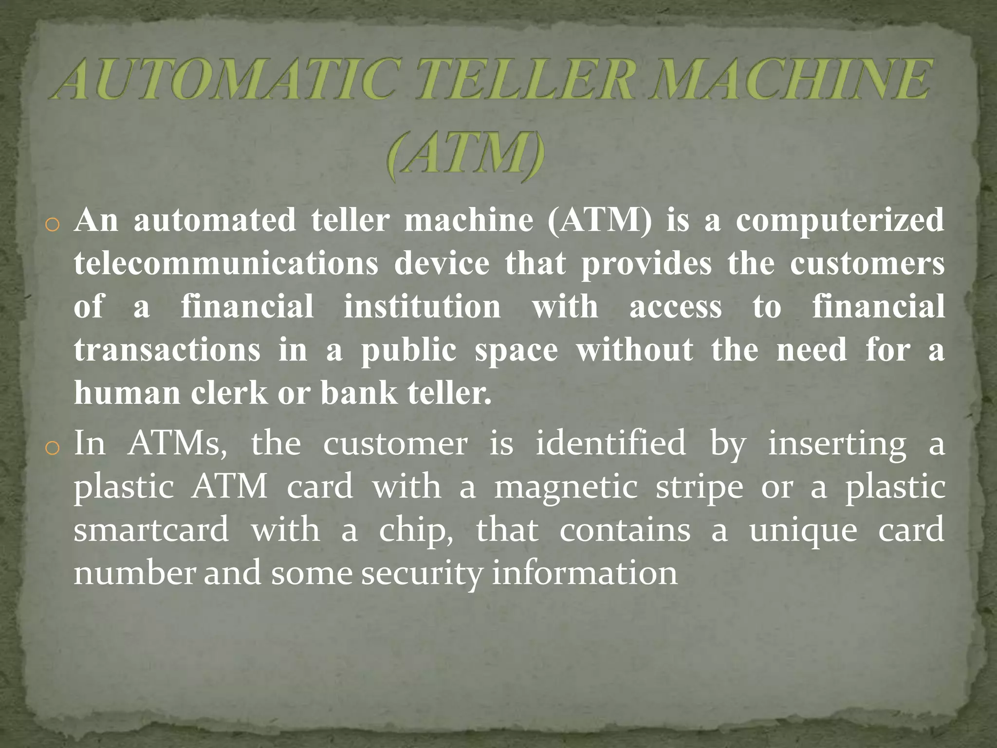 ATM System by image processing | PPTX